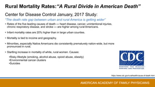 Improving Health in U.S. Rural Communities: The Role of the AAFP | PPTX