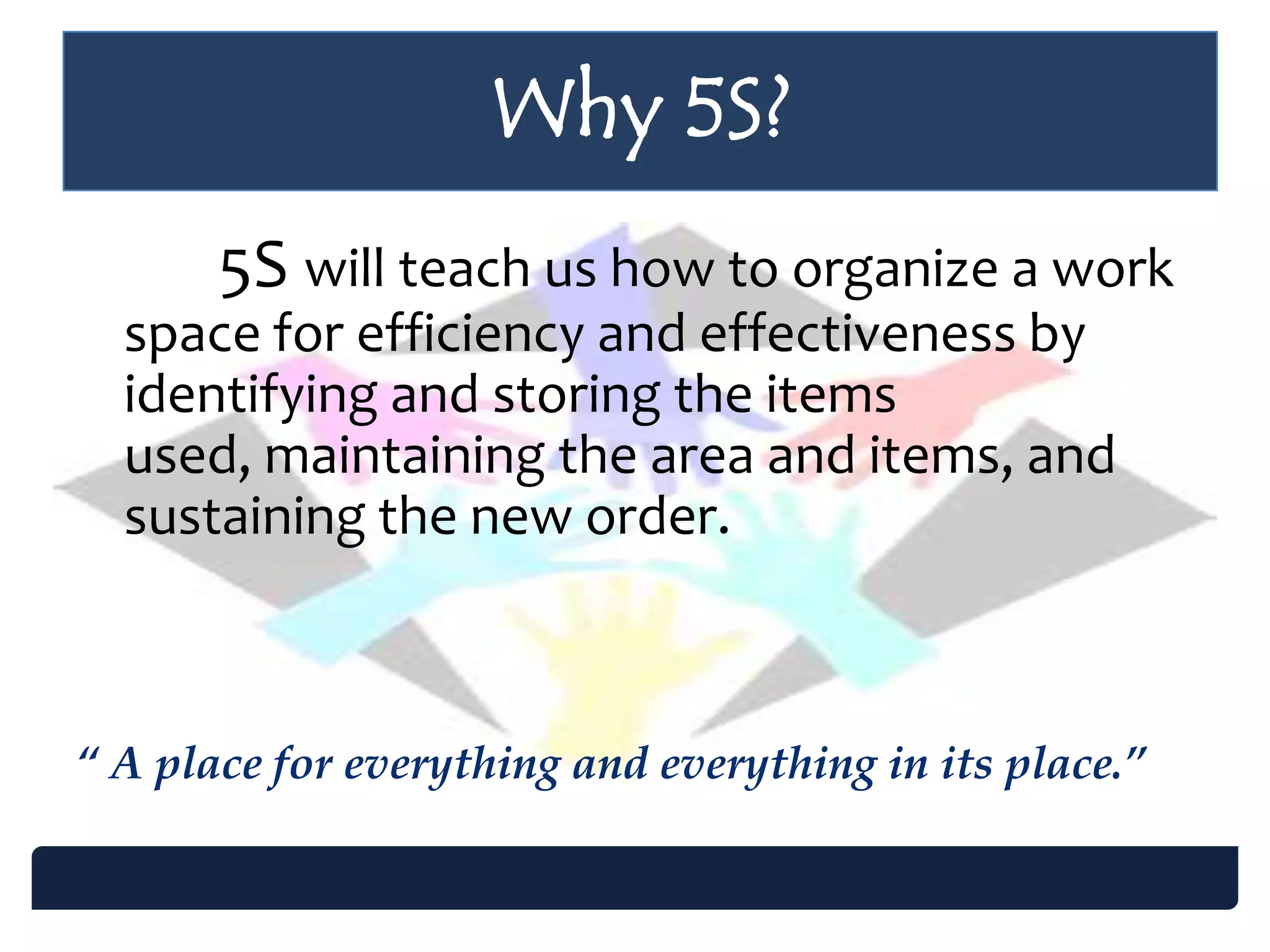 5S: A Workplace Organization Method | PPTX
