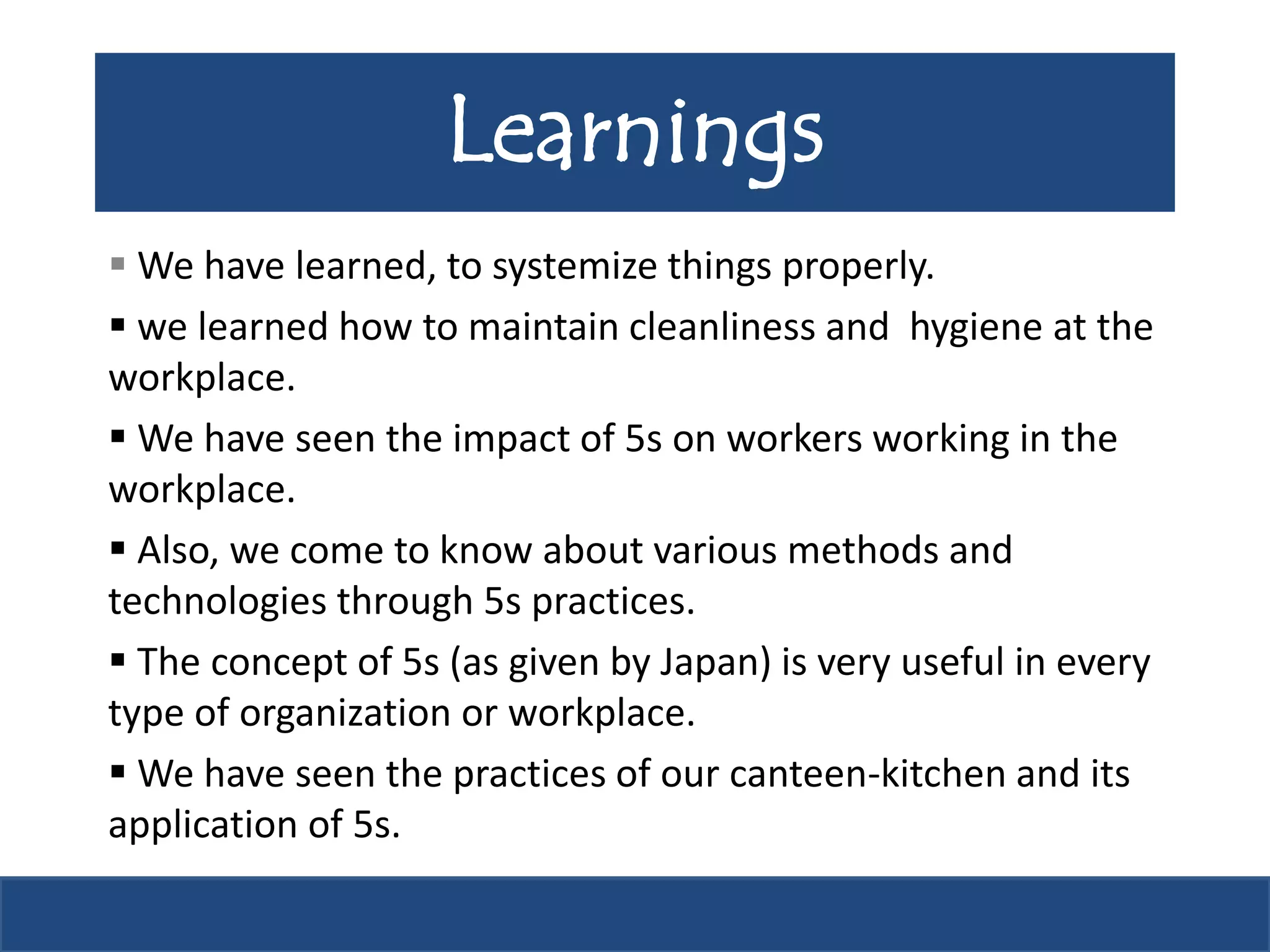 5s on college canteen kitchen | PPTX