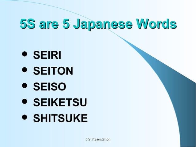 The Five S’s (5S) of Good Housekeeping | PPT