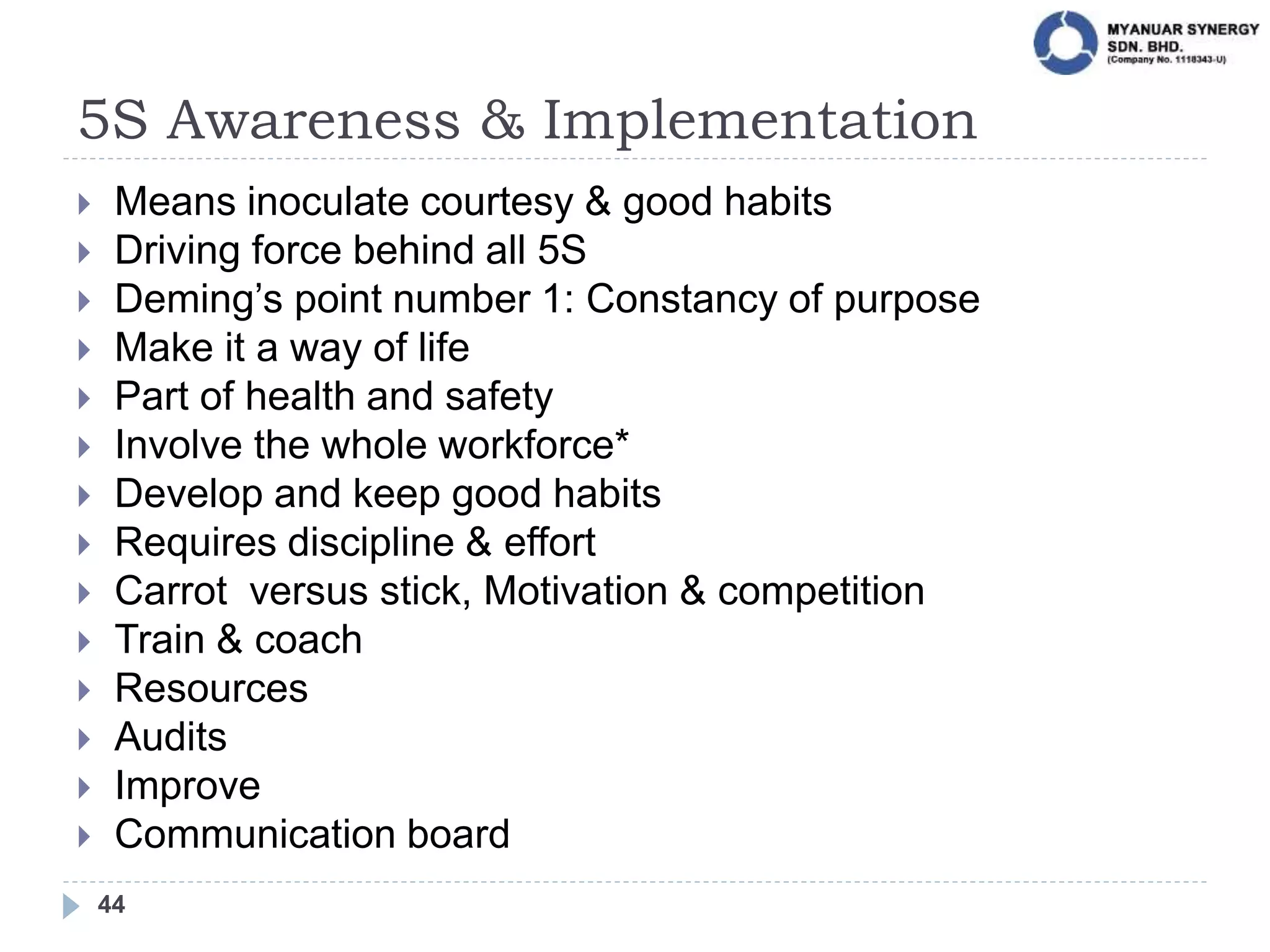 5S: Awareness & Implementation | PPTX