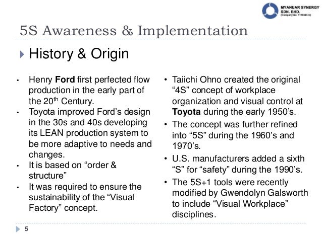 5S: Awareness & Implementation