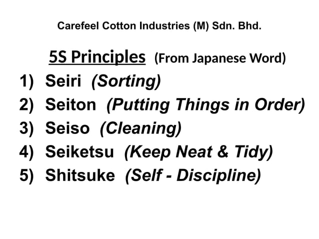 5S Training and Housekeeping for factory | PPT | Free Download