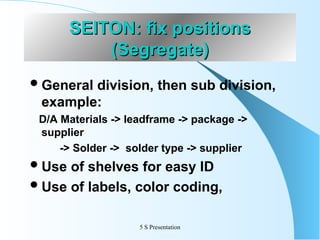 5S in Japanese about occupational health and safety | PPT