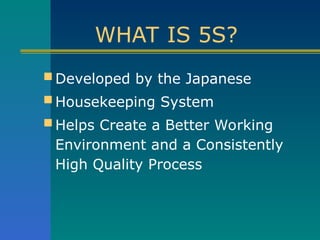 5S, WASTE REDUCTION AND GENERAL HOUSEKEEPING | PPT