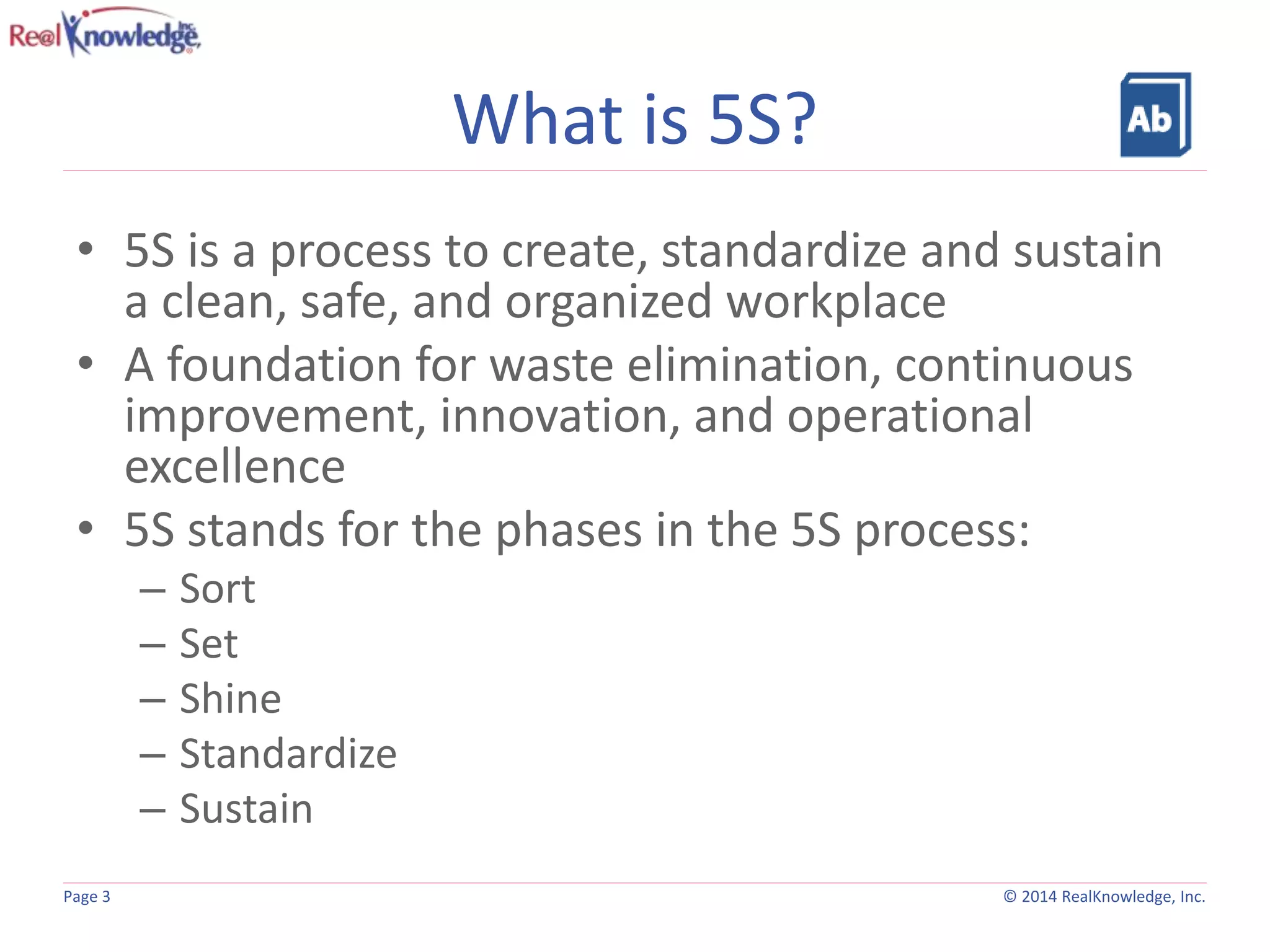 5S: The Foundation for Operational Excellence | PPTX