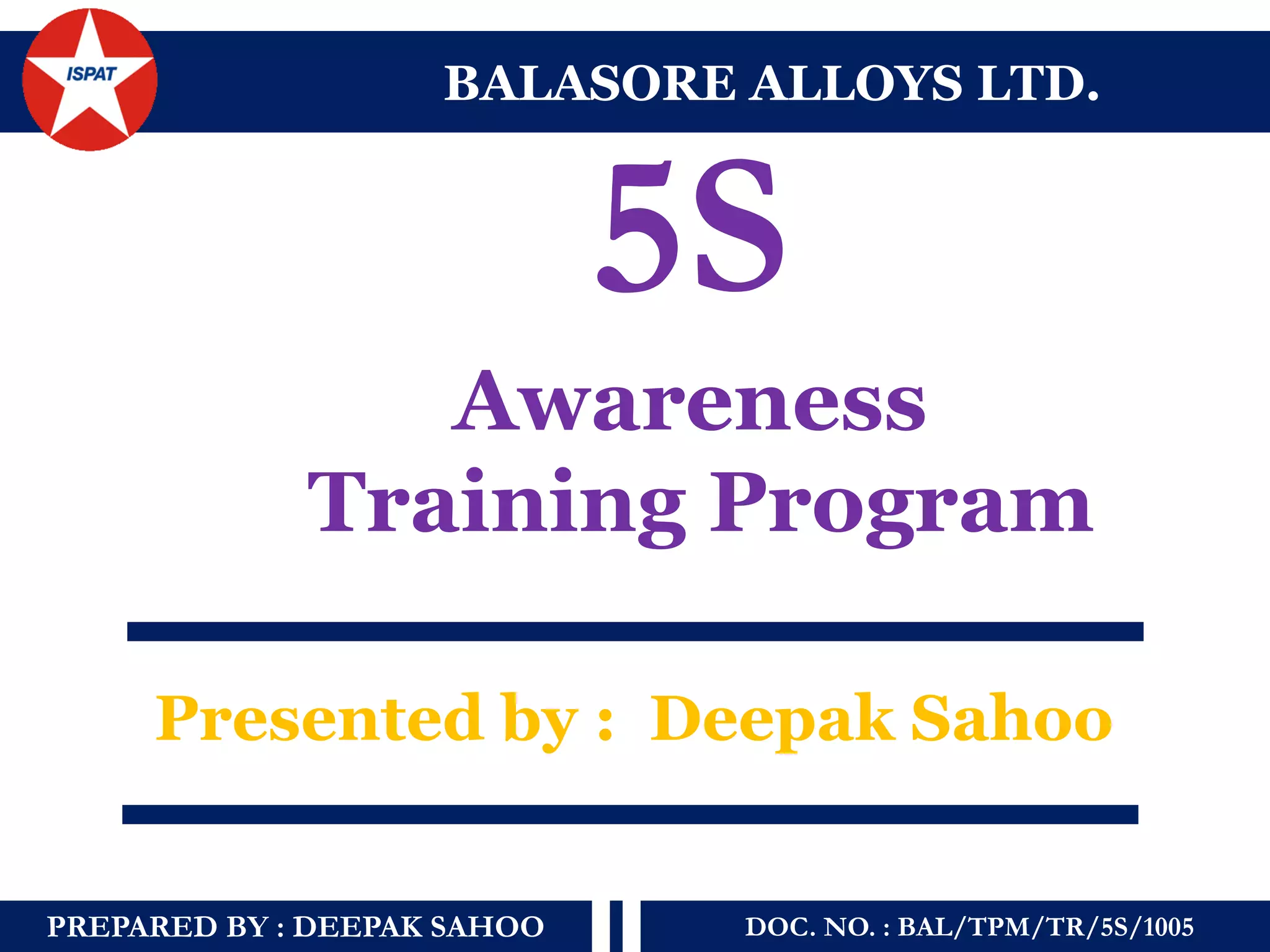 5S Training materials From Deepak Sahoo | PDF