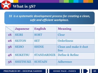 5S Training materials From Deepak Sahoo | PDF