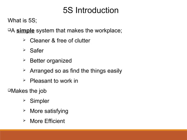 5S Principles of LEAN for Manufacturing Optimisation | PPT