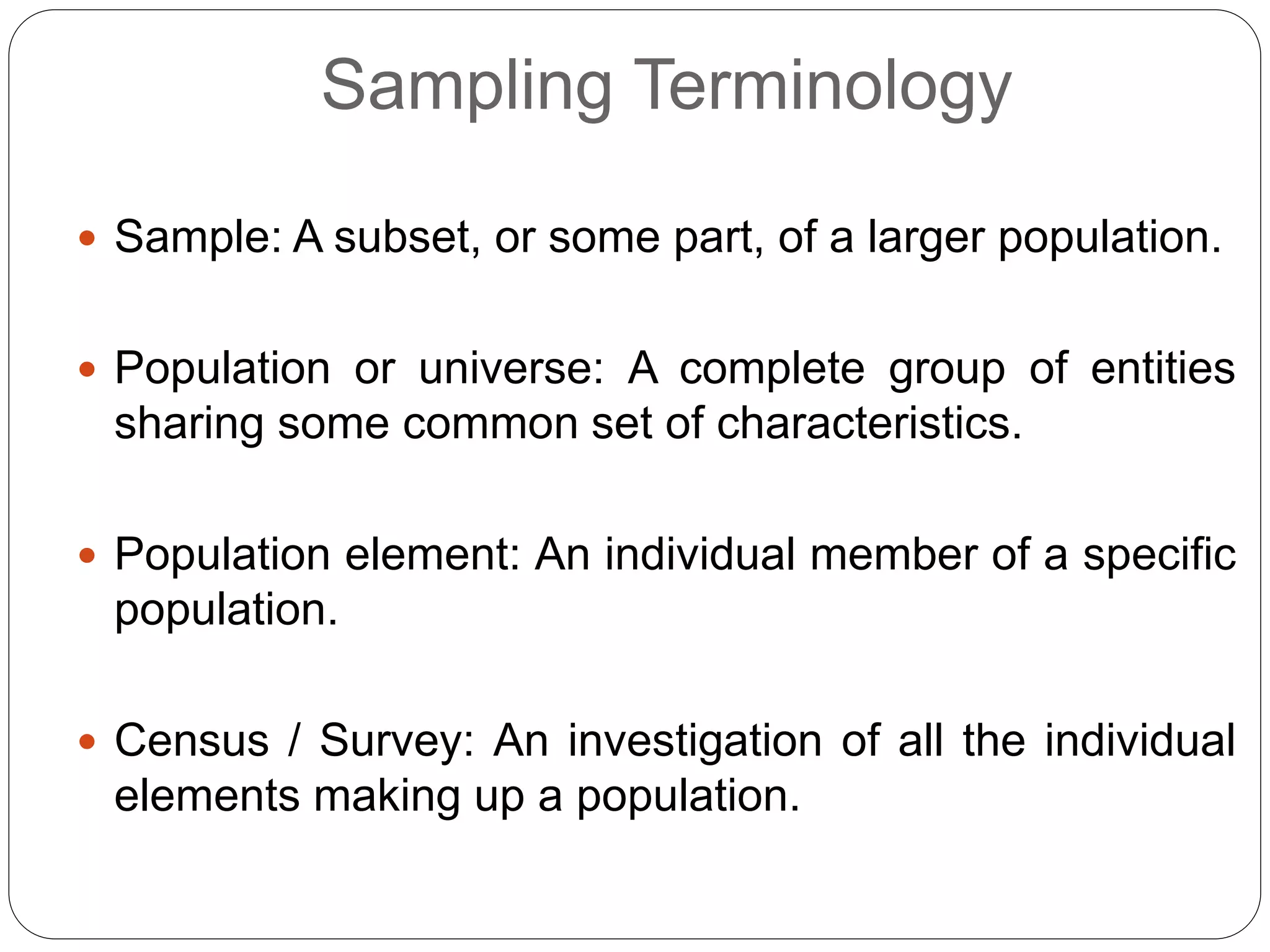 Sample Designs and Sampling Procedures | PPT