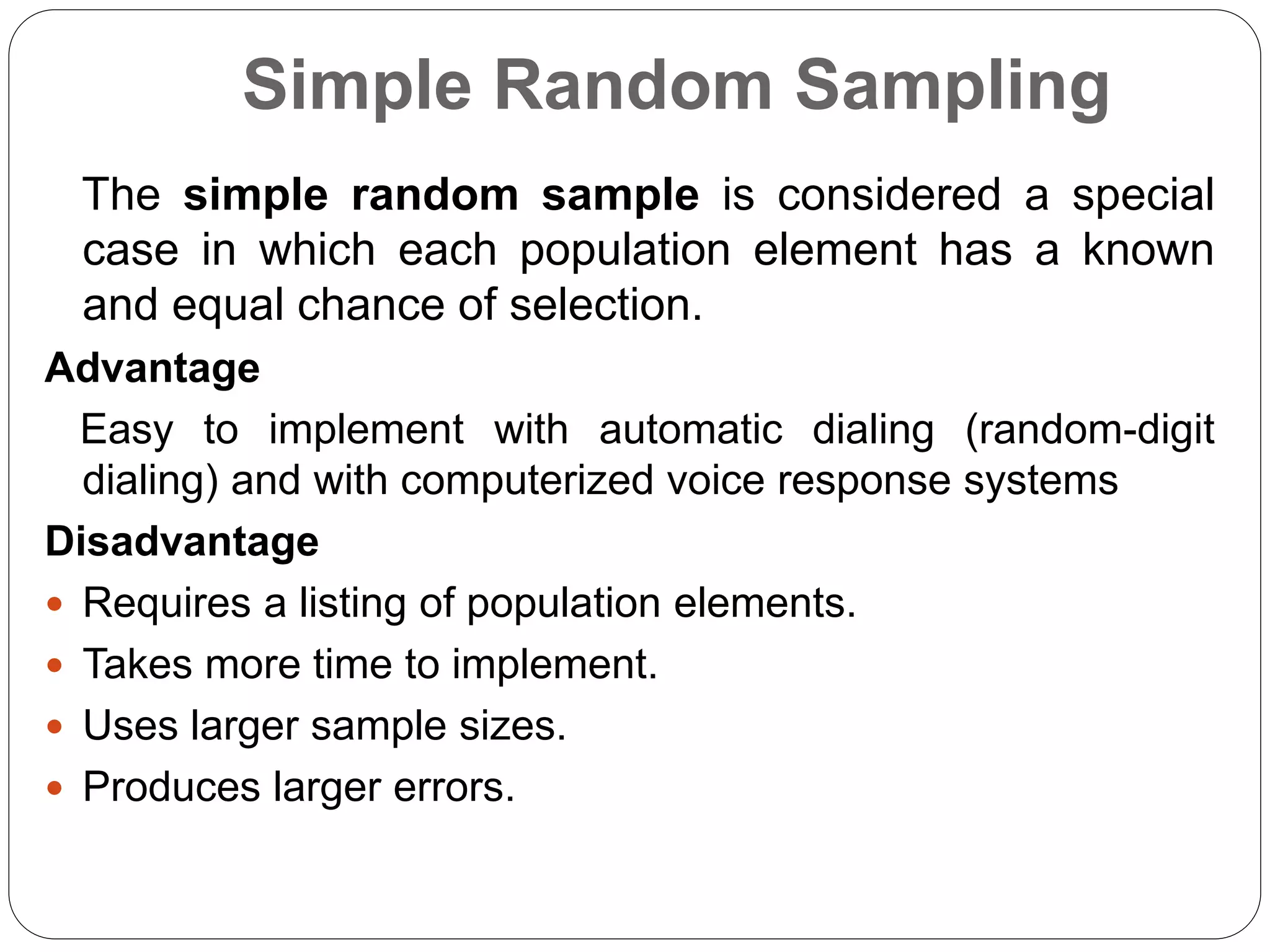Sample Designs and Sampling Procedures | PPT