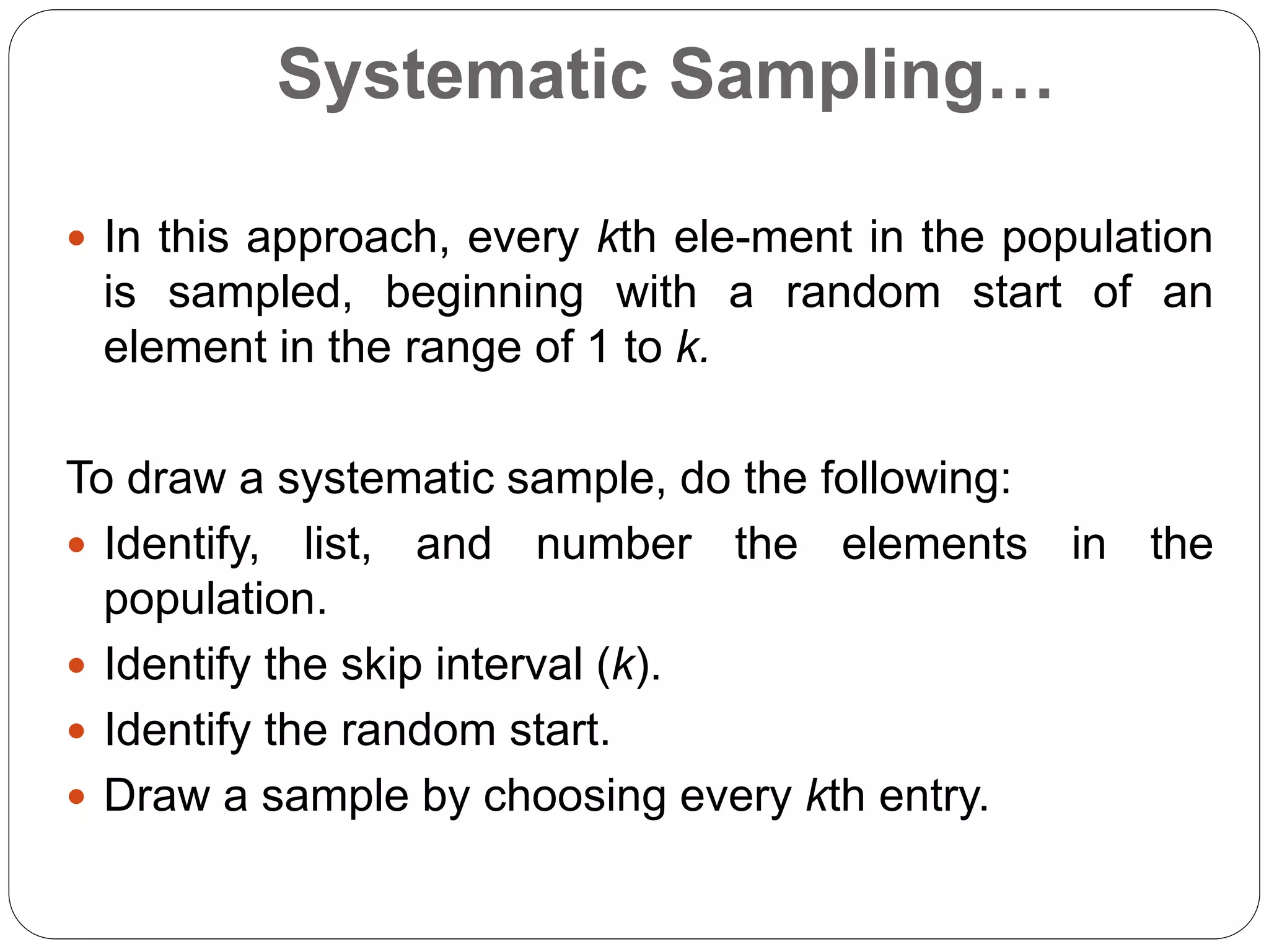 Sample Designs and Sampling Procedures | PPT
