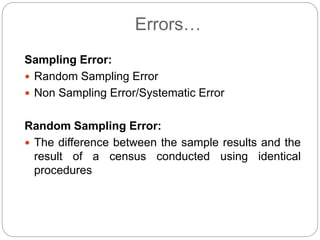 Sample Designs and Sampling Procedures | PPT