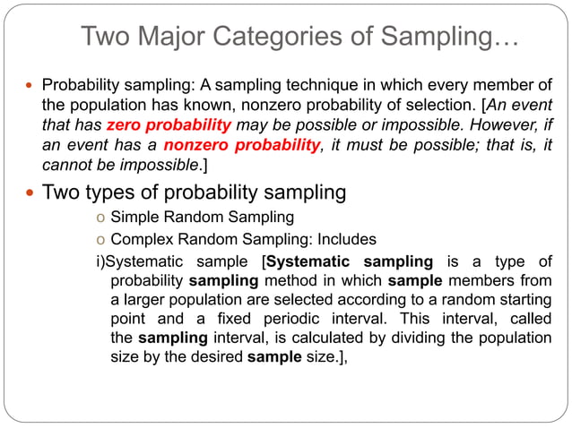 Sample Designs and Sampling Procedures | PPT | Science