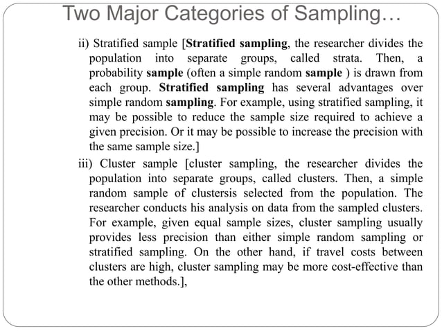 Sample Designs and Sampling Procedures | PPT | Science