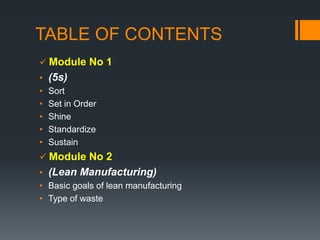 5 s and lean manufacturing | PPTX