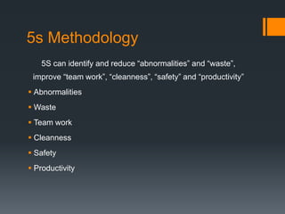5 s and lean manufacturing | PPTX