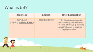 5 s and productivity ( Values Formation ) | PPTX
