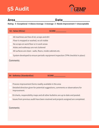 5S Audit Form from GBMP | PDF