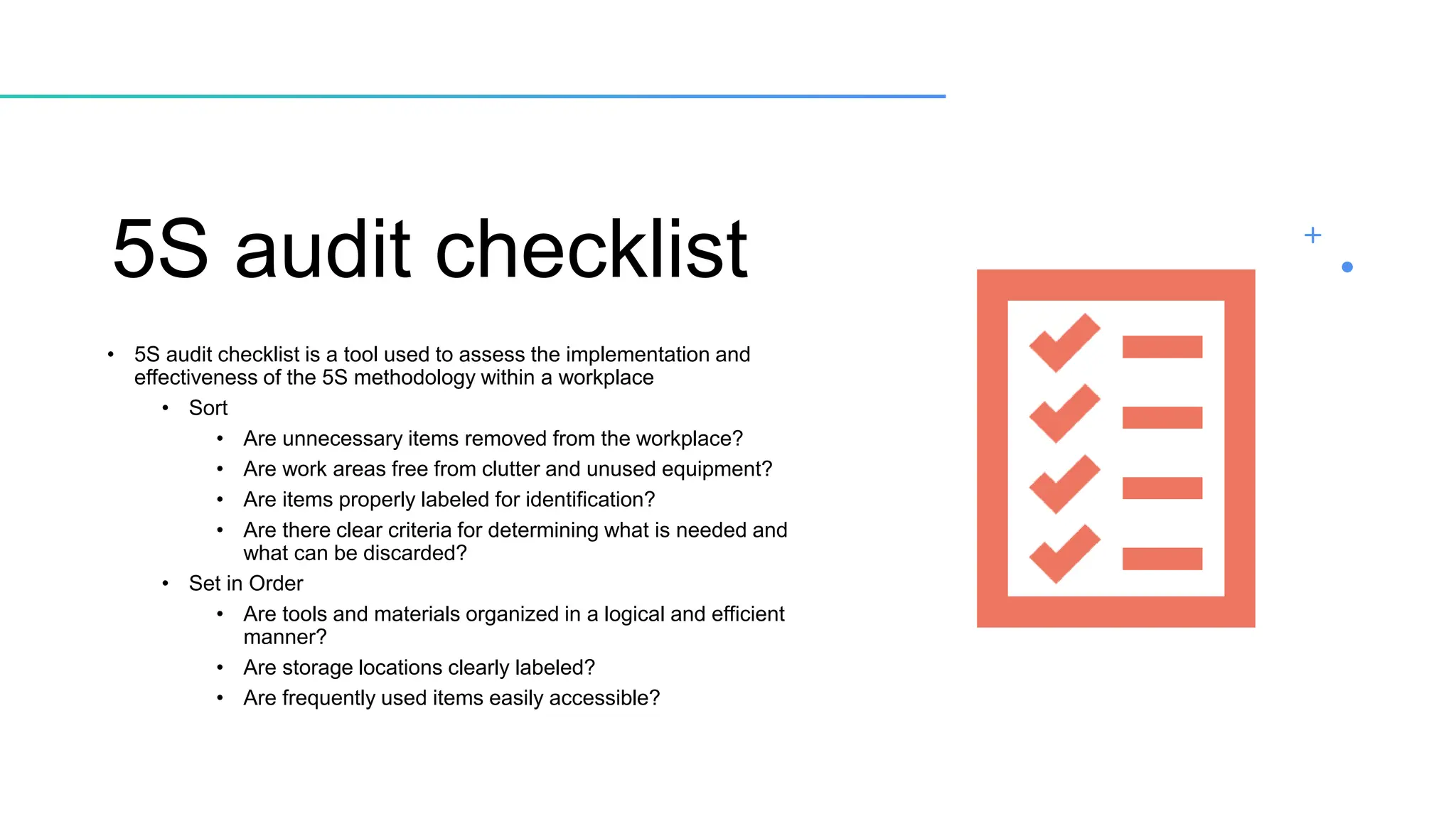 5S Audit Checklist using eAuditor Audits & Inspections | PPTX