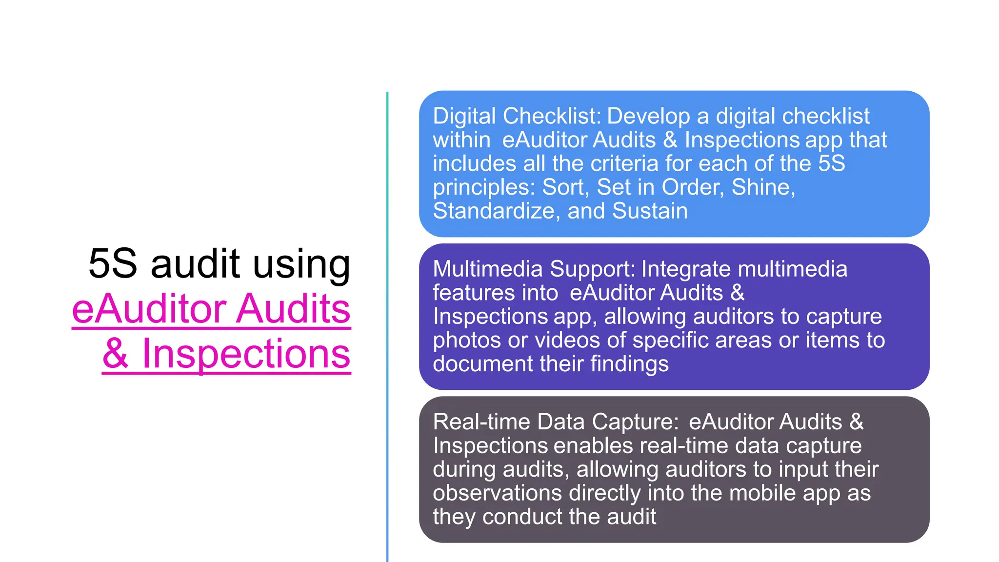 5S Audit Checklist using eAuditor Audits & Inspections | PPTX