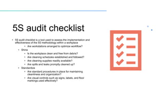 5S Audit Checklist using eAuditor Audits & Inspections | PPTX