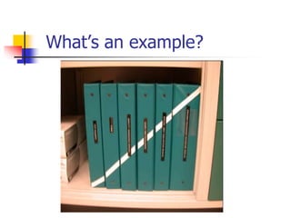 5S It applies the five principles: Sort , Set in order, Shine ...