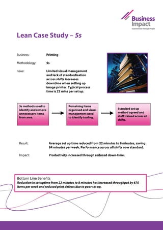 Case Study - 5S (Printing) | PDF