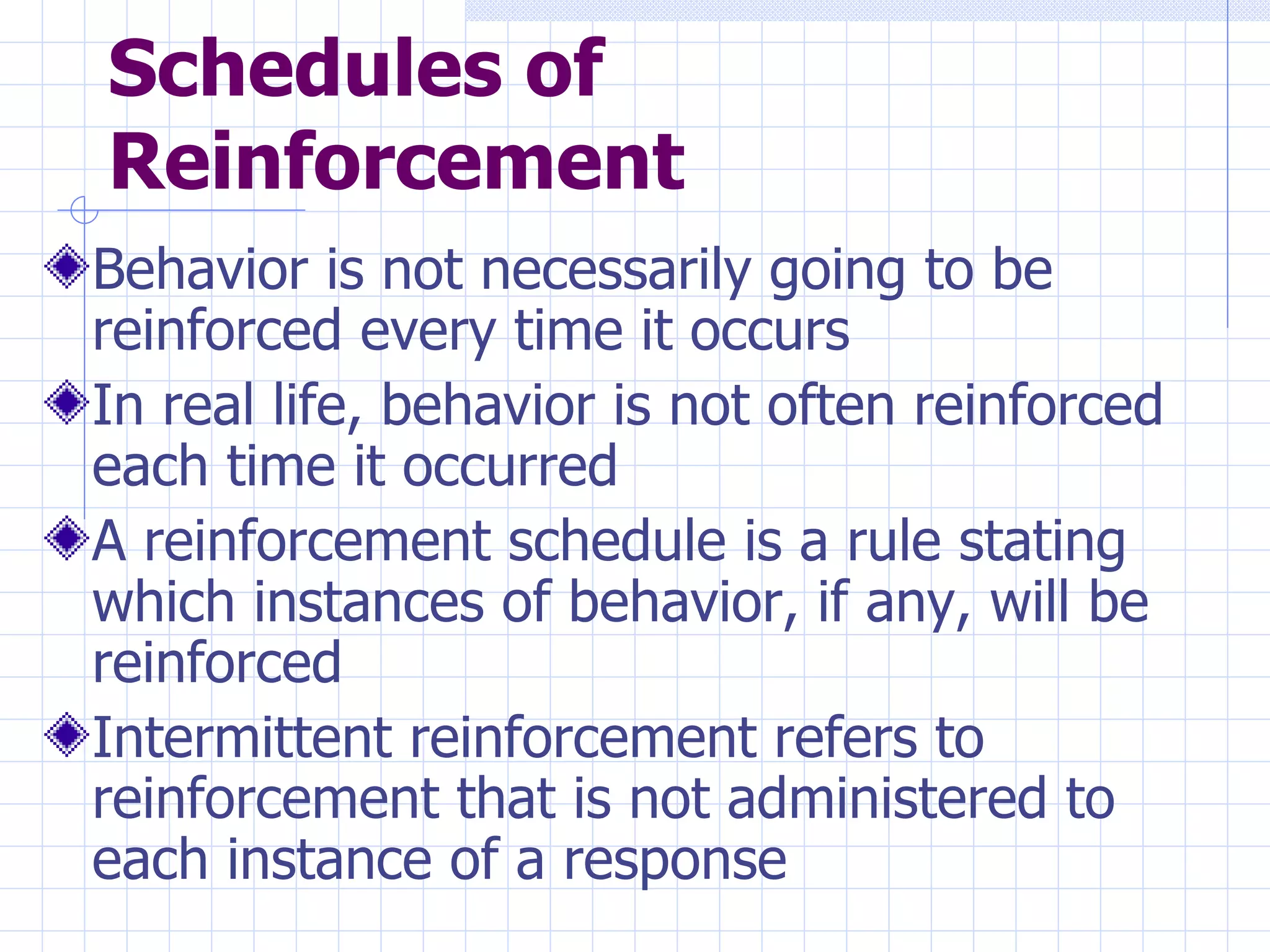 schedules of reinforcement | PPT