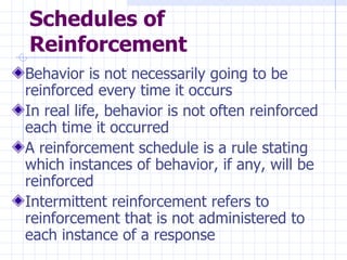 Schedules Of Reinforcement