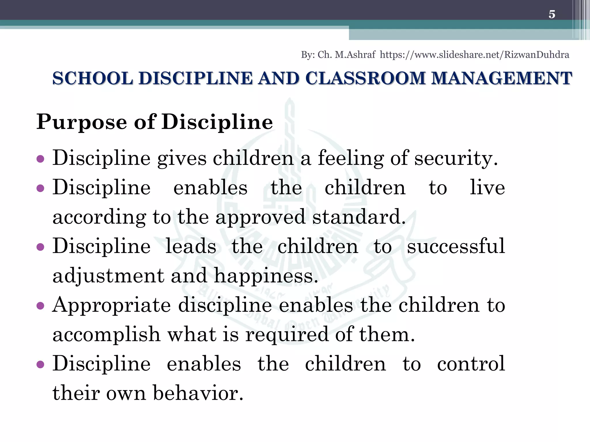 School Discipline and Classroom Management | PDF