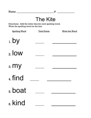 5 scrabble spelling the kite | DOC