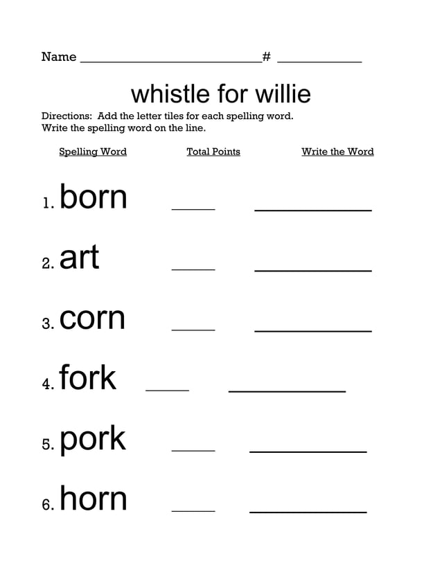 5 scrabble spelling whistle for willie | DOC