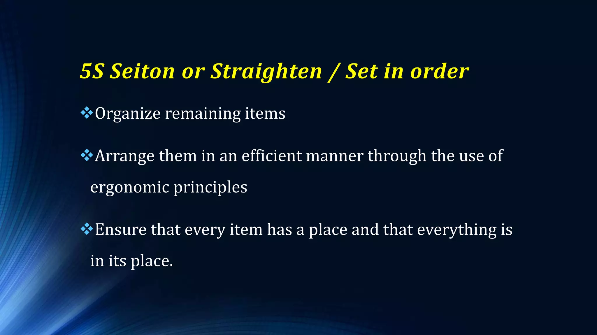 5S: Definition and Benefits | PPTX