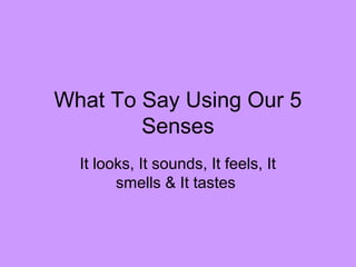 5 senses Flashcards Sentences | PPT