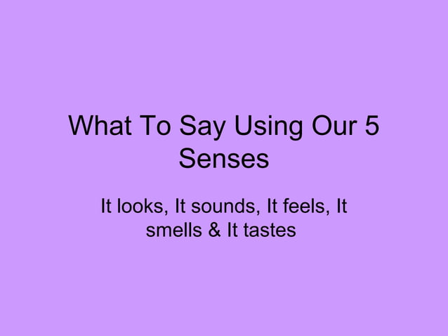 5 senses Flashcards Sentences | PPT