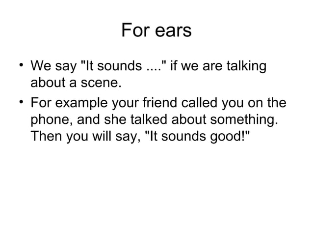 5 senses Flashcards Sentences | PPT