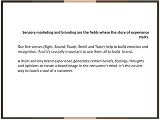 sensory marketing - 5 senses | PPTX