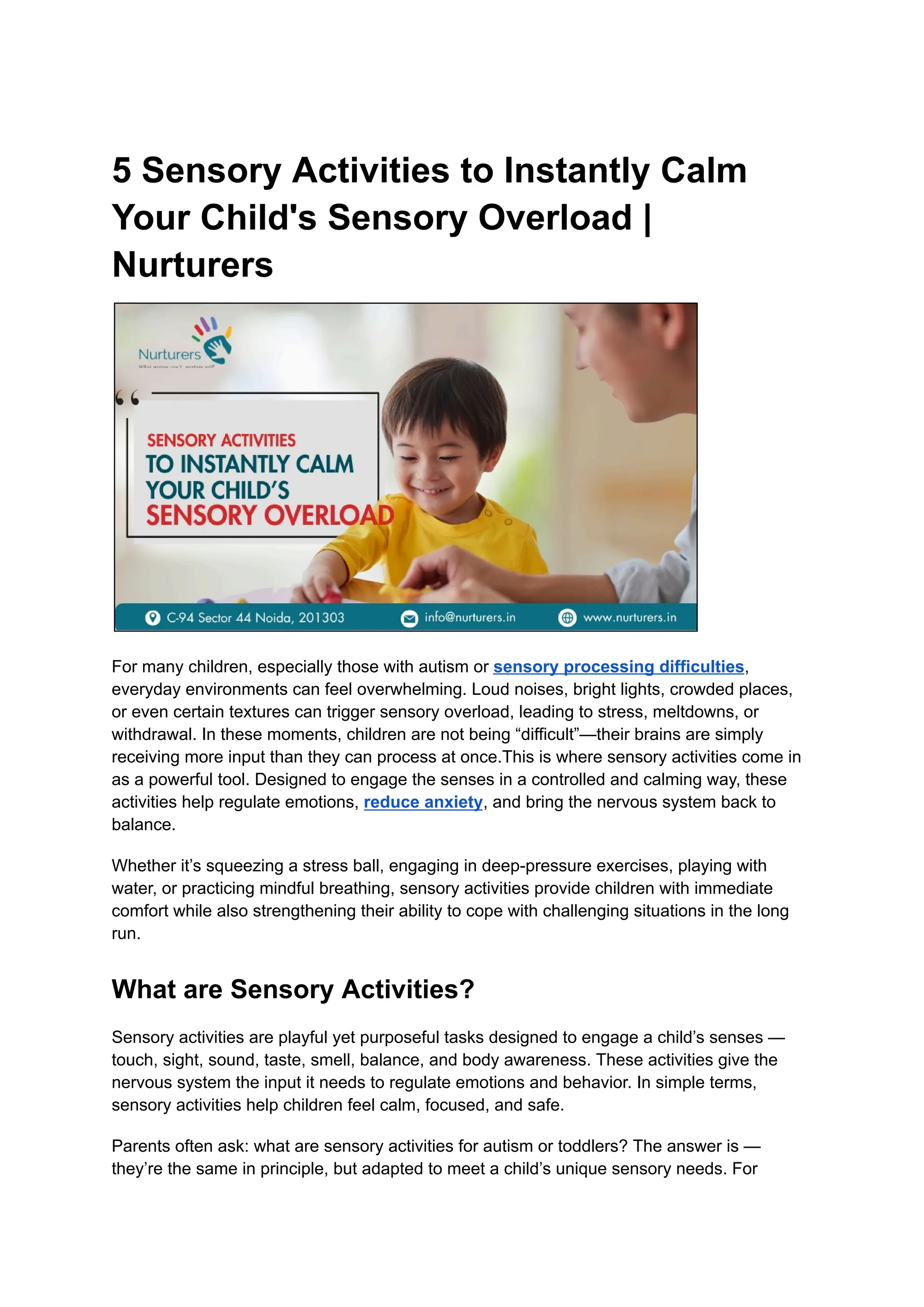 5 Sensory Activities to Instantly Calm Your Child's Sensory Overload ...