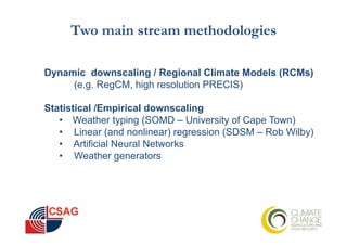 Downscaling and its limitation on climate change impact assessments ...