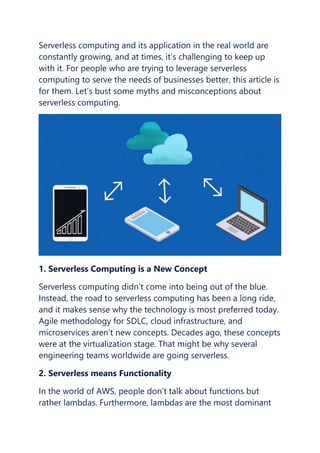 5 Serverless Computing Misconceptions to avoid in 2023 | PDF