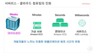 [AWS Builders] AWS 서버리스 서비스를 활용한 웹 애플리케이션 구축 및 배포 방법 - 정창호, AWS 솔루션즈 아키텍트 | PDF
