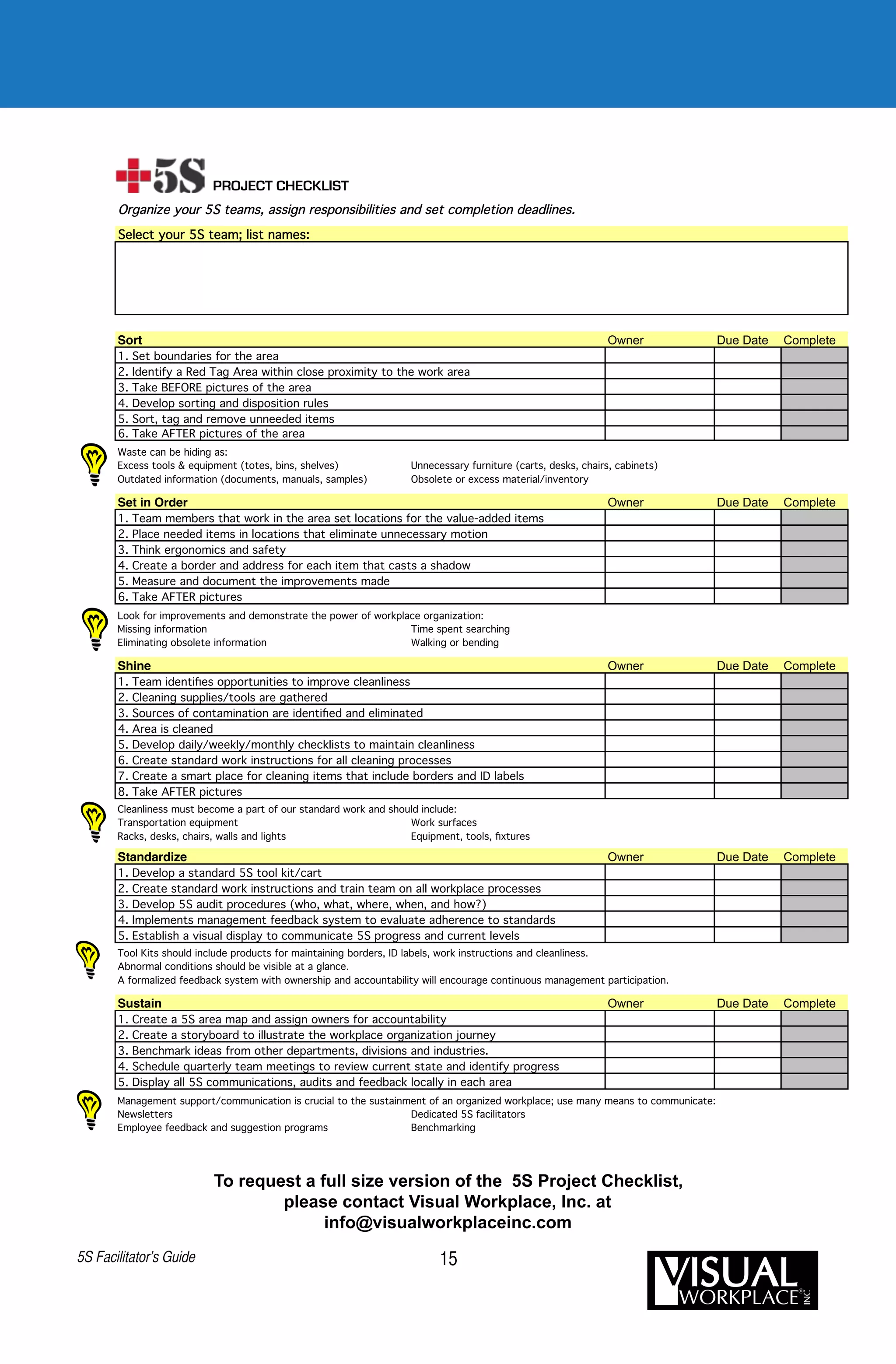 5S Facilitator Guide | PDF