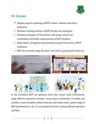 How can the 5S tool be used to improve the operating activity of BUP | PDF