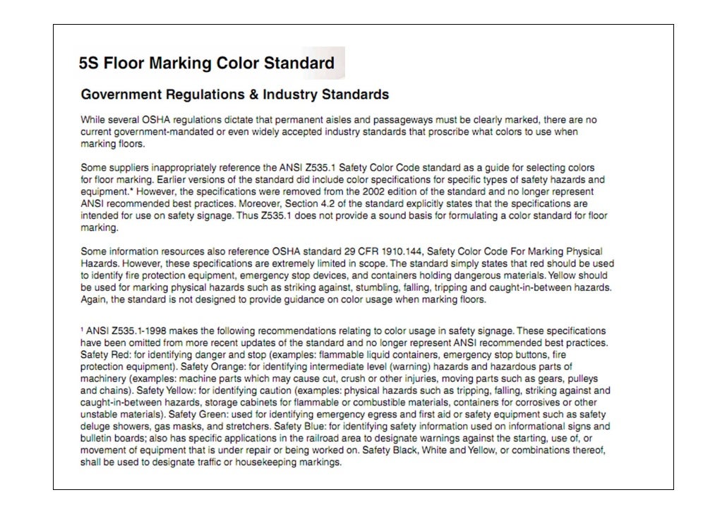 5s Tape Color Standards Astm