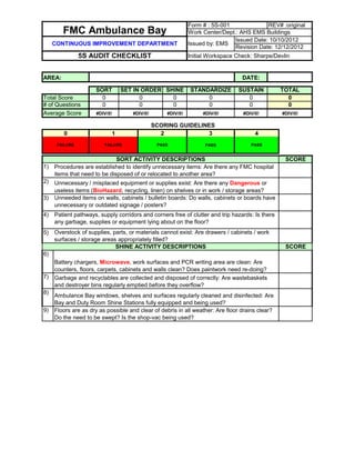5S FMC Amb Bay checklist | PDF