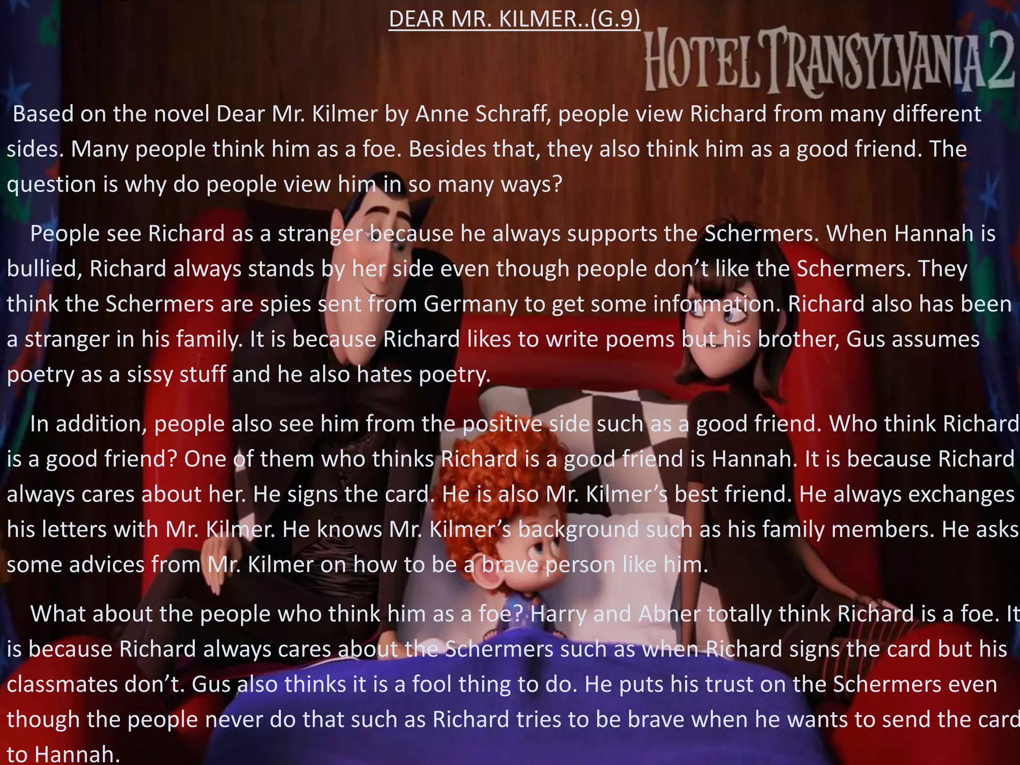 Dear Mr Kilmer | PPTX