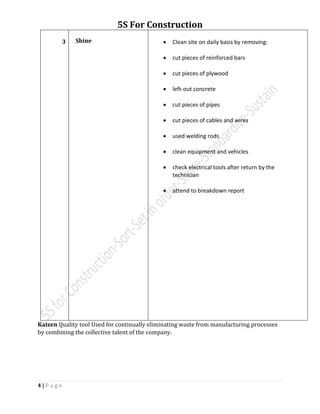 5S for Construction [For Study] | PDF