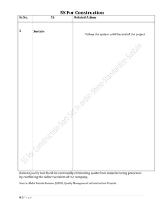 5S for Construction [For Study] | PDF