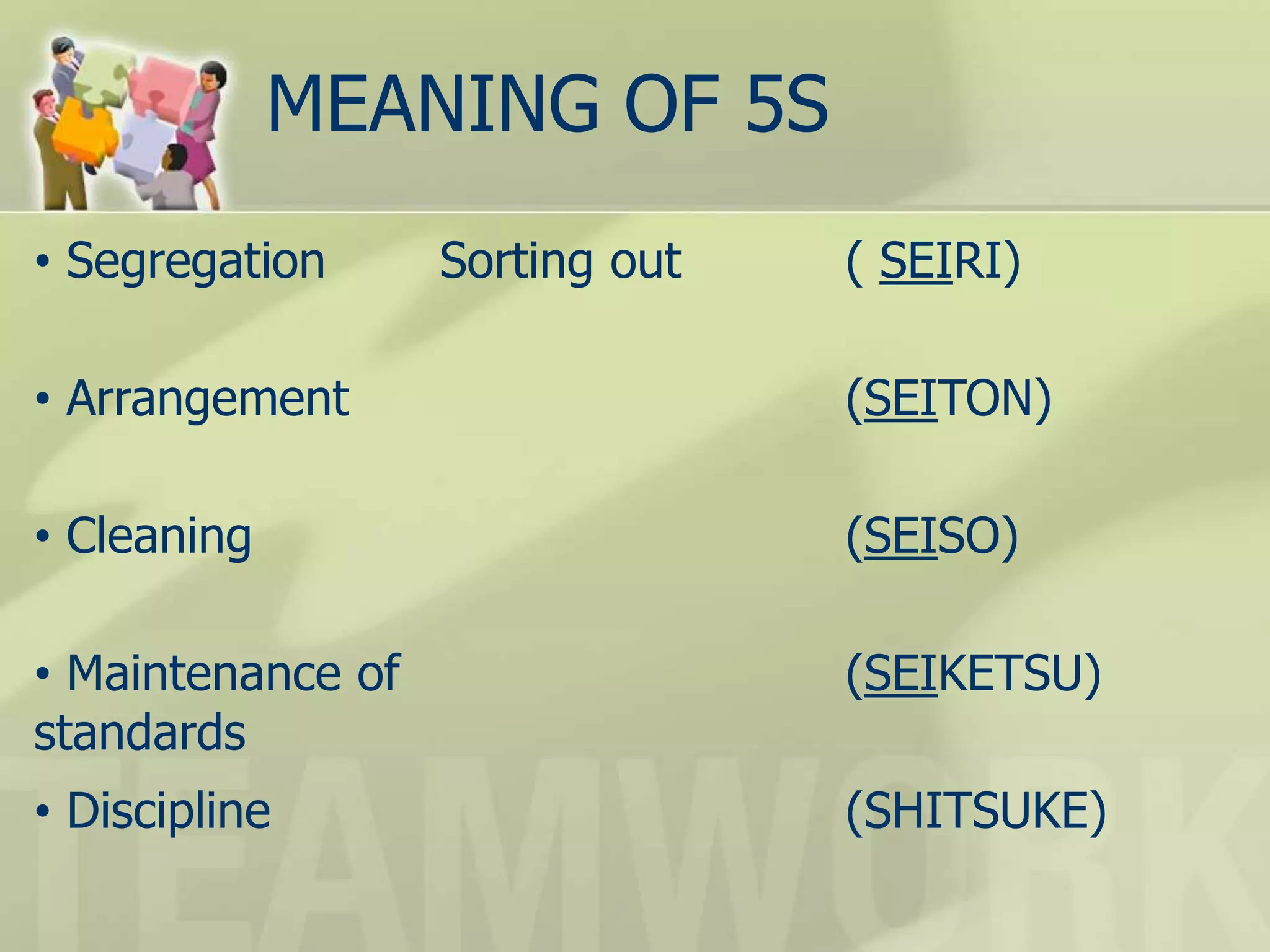 5 s for housekeeping and workplace management | PPTX